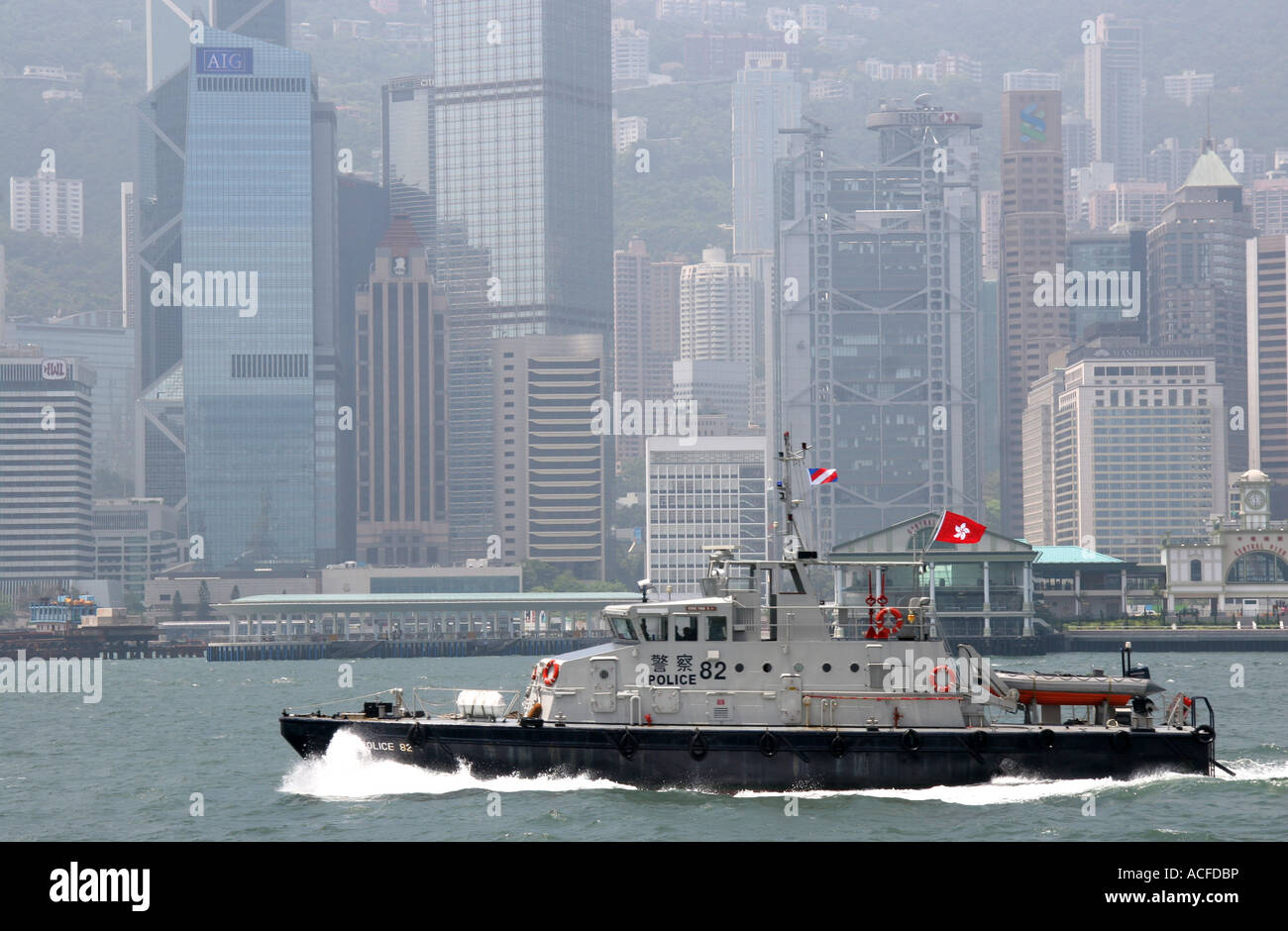 Police patrol boat in Hong Kong Harbour Stock Photo - Alamy