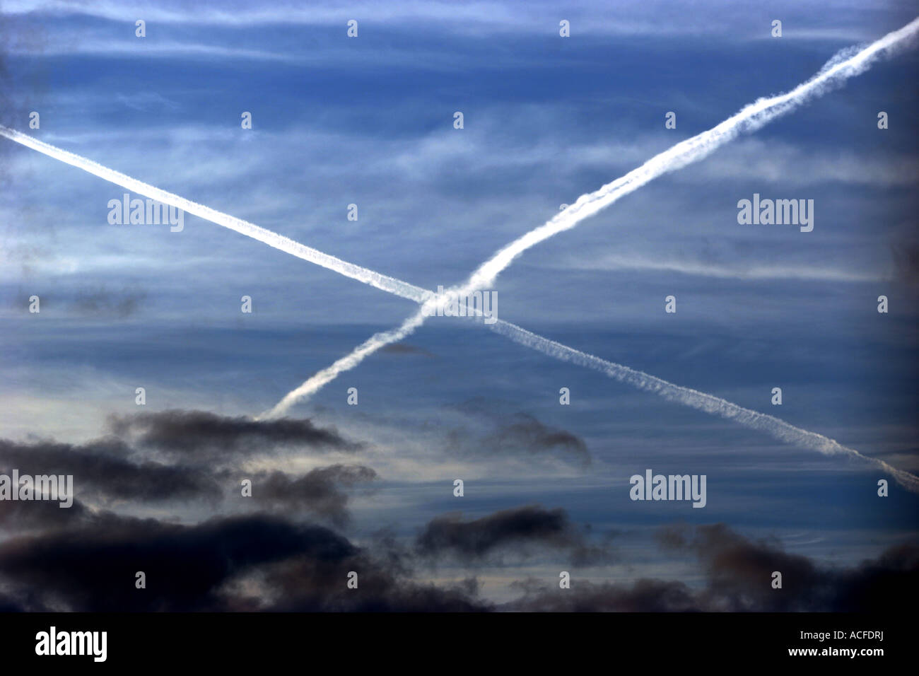 The Scotland flag by airplane trail Stock Photo - Alamy