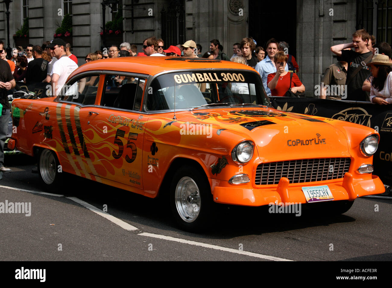 At the start of celebrity street race, Gumball Rally 3000, London ...
