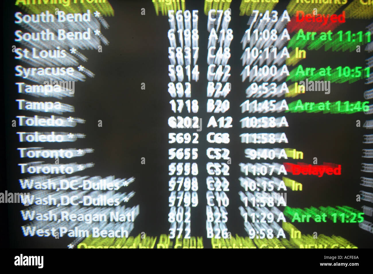 Airline Schedule Timetable Stock Photo - Alamy