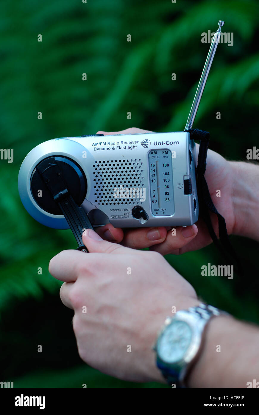WInd up Torch Radio Stock Photo - Alamy