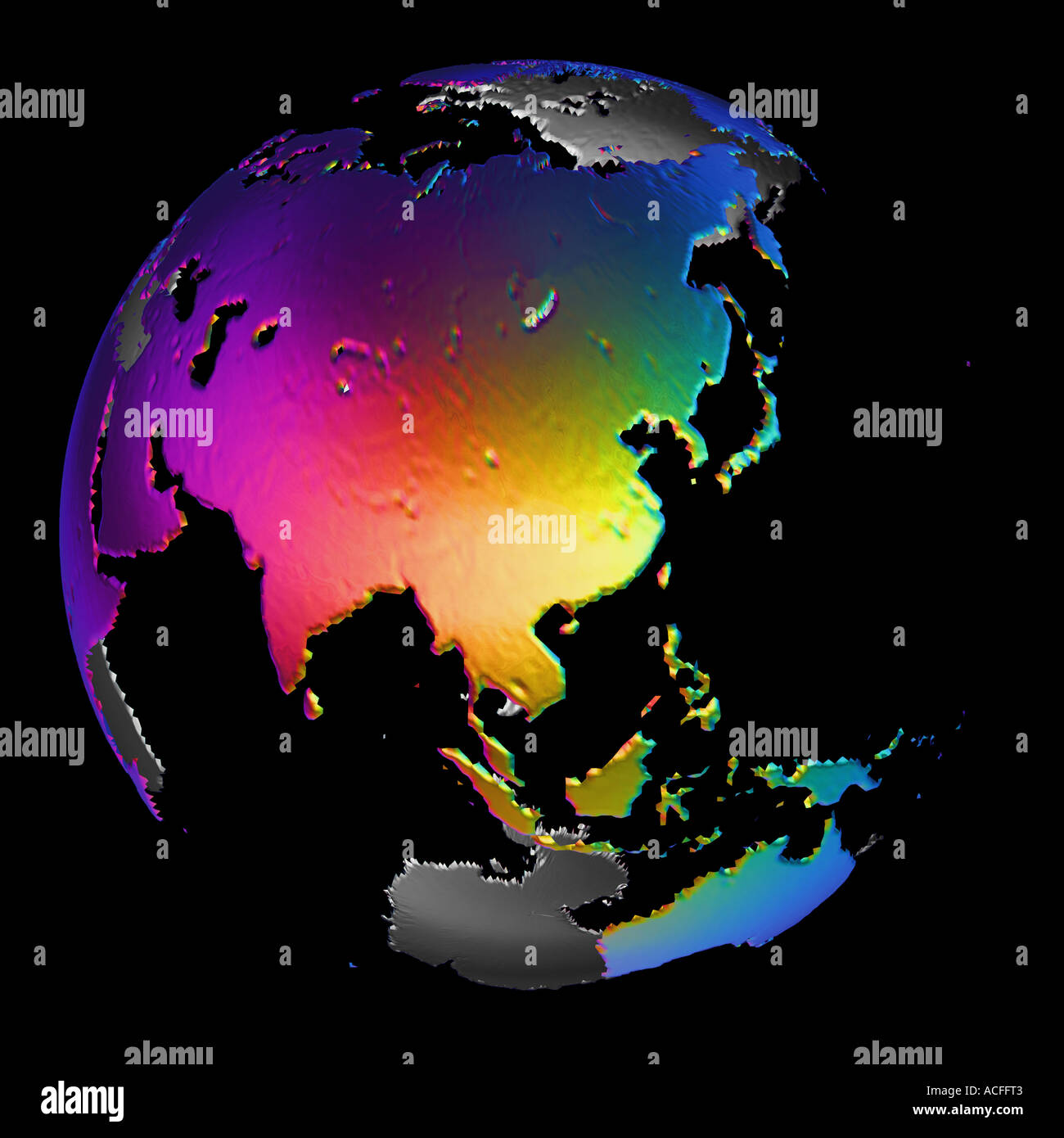 China map bright color hi-res stock photography and images - Alamy
