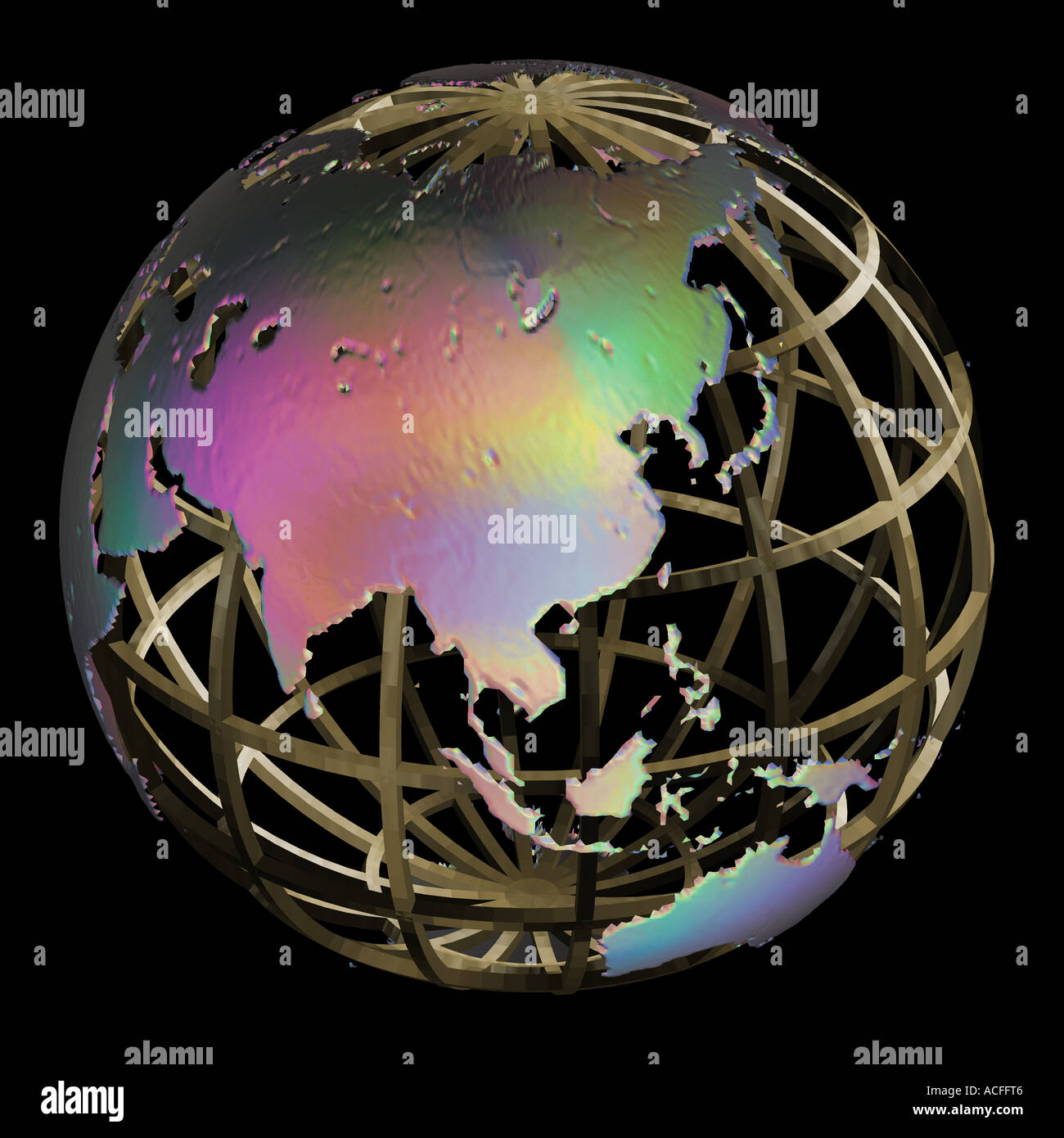 Globe model with China at the center Stock Photo - Alamy