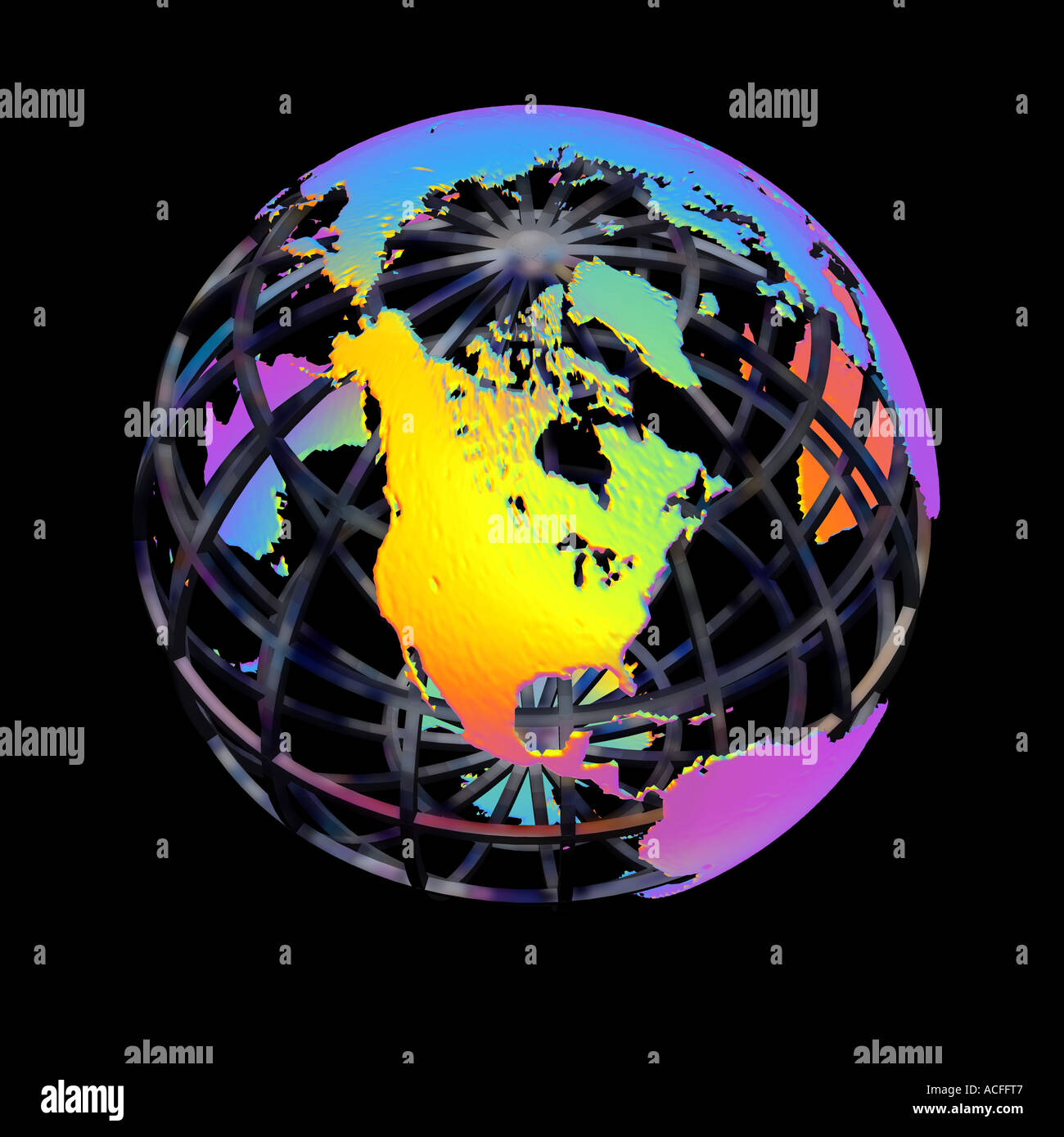 Globe model centered on the North American continent Stock Photo - Alamy