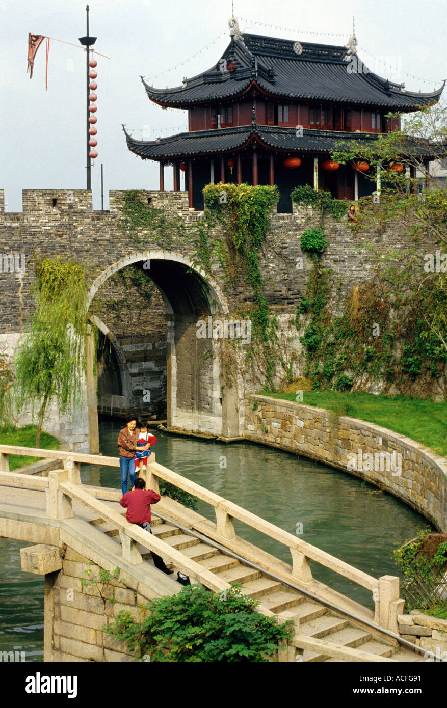 Suzhou Jiangsu China Pan Men Gate boat entrance of old city wall Stock ...