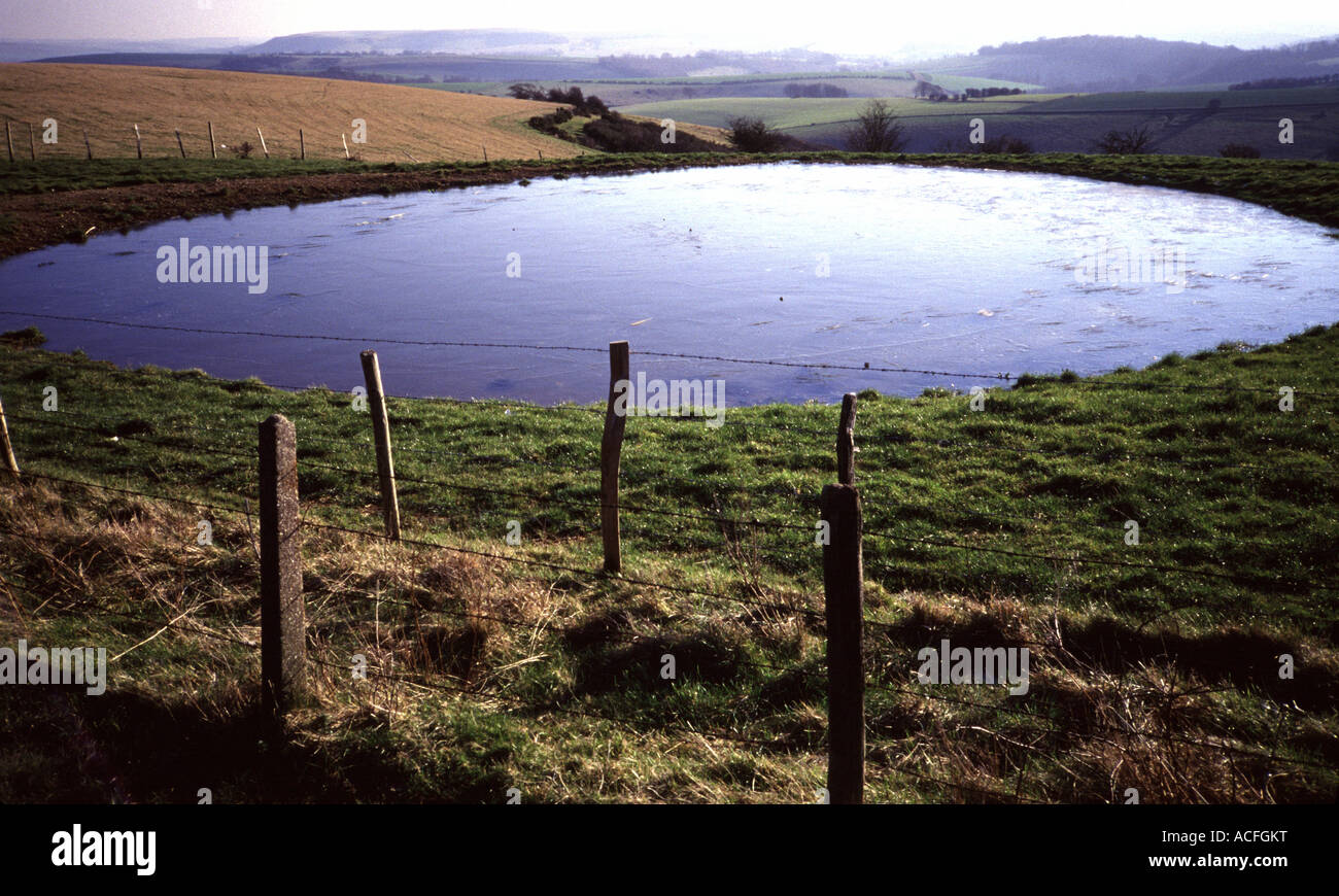 Dew pond on south downs hi-res stock photography and images - Alamy