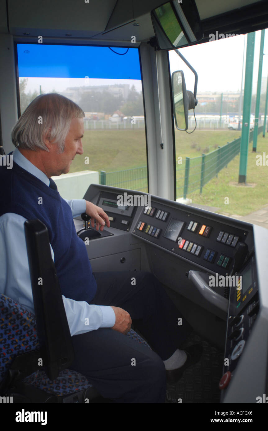 Tram driver smiling hi-res stock photography and images - Alamy