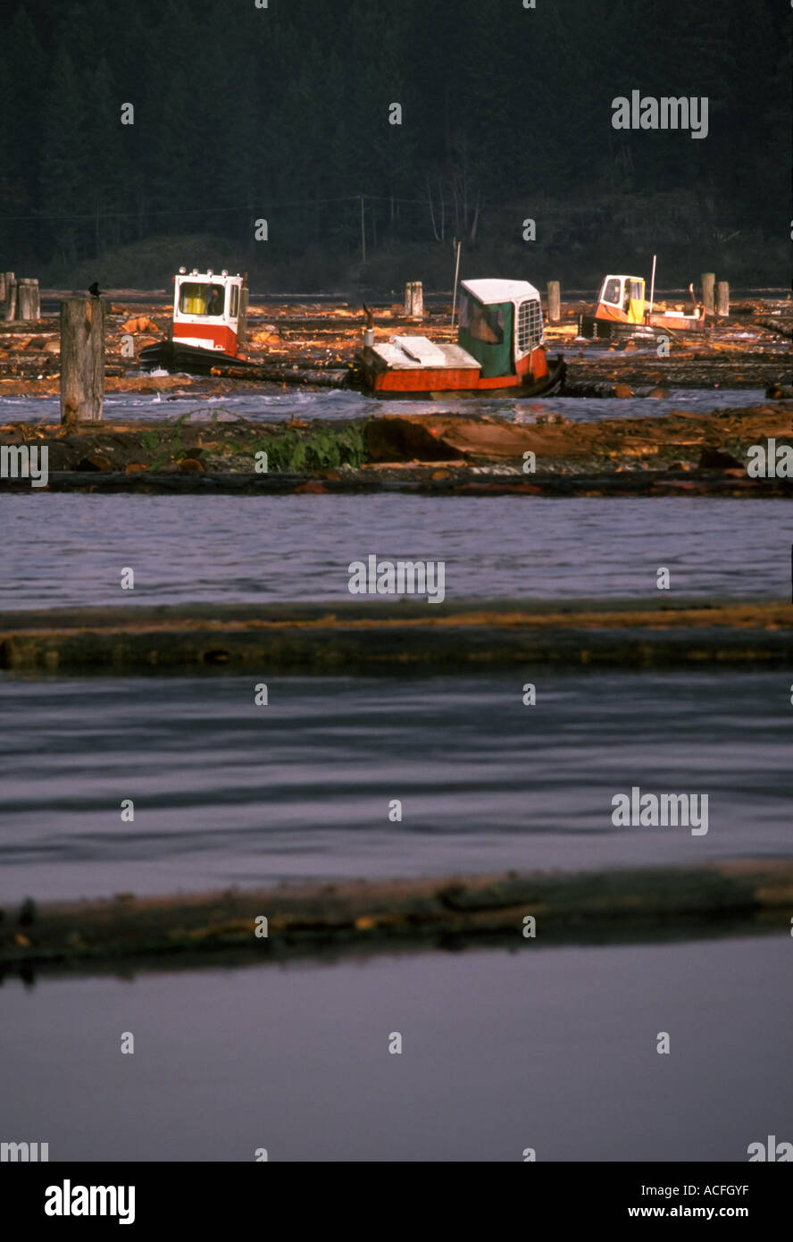 Log boom, vancouver island hi-res stock photography and images - Alamy