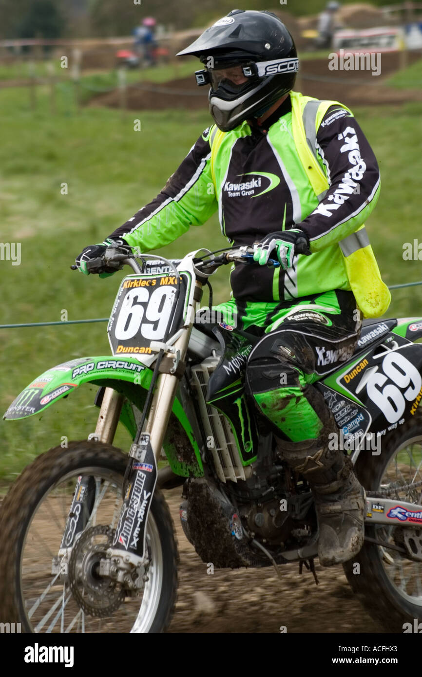Motocross rider during race Stock Photo - Alamy