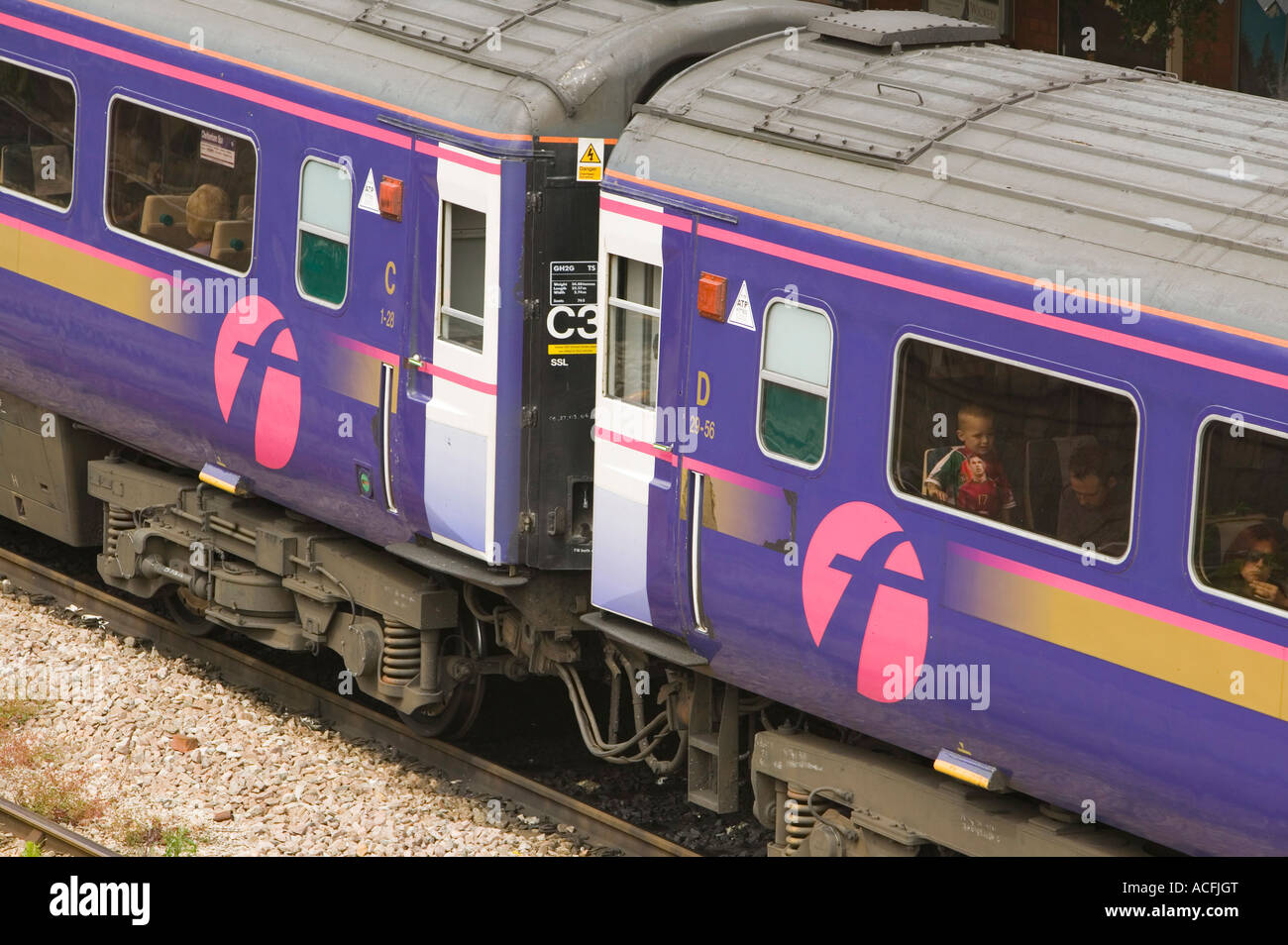 A train at Gloucester station UK Stock Photo - Alamy