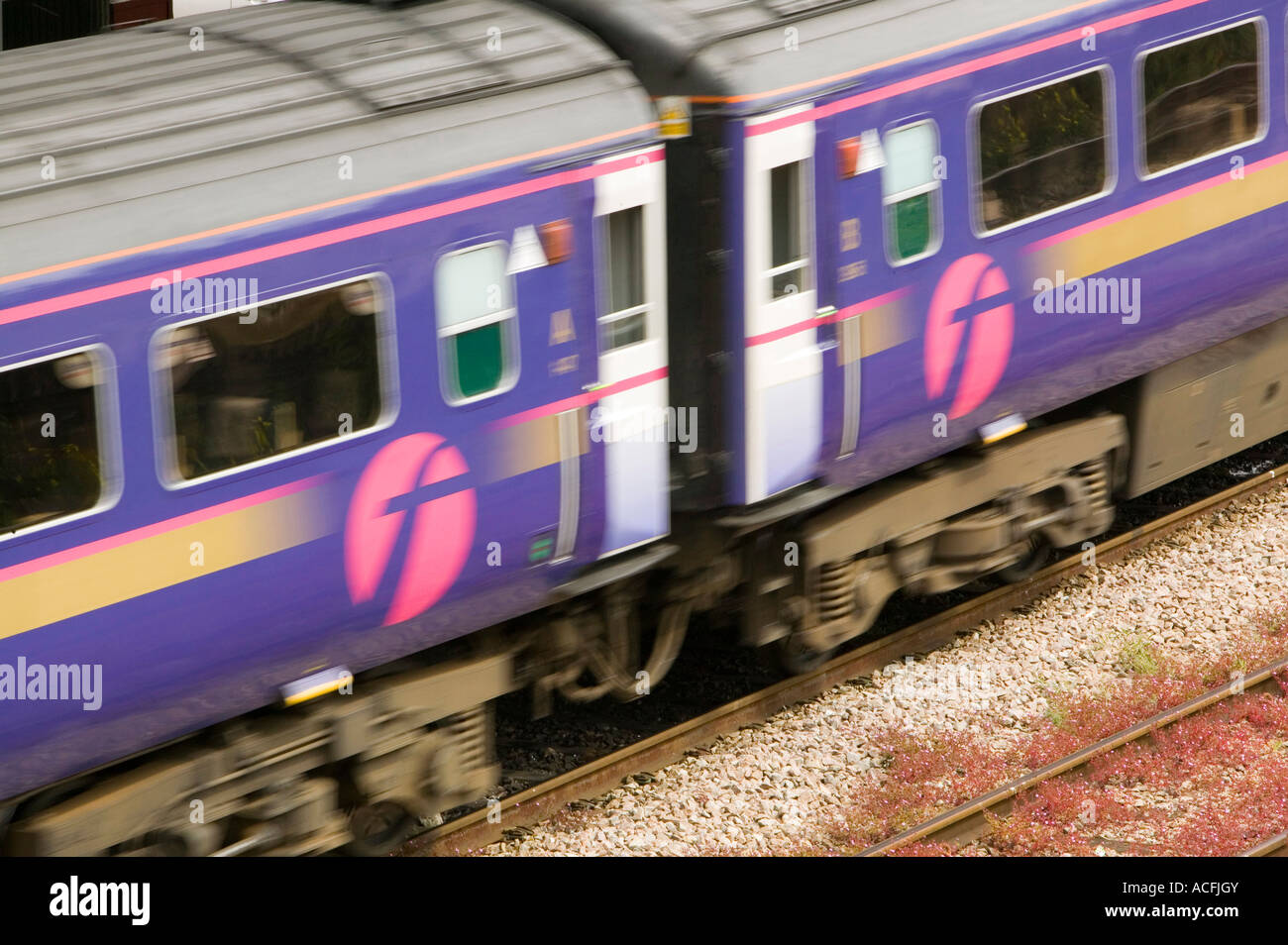 A train at Gloucester station UK Stock Photo - Alamy