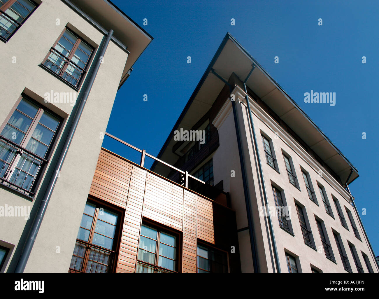 High rise house on blue sky background Stock Photo - Alamy