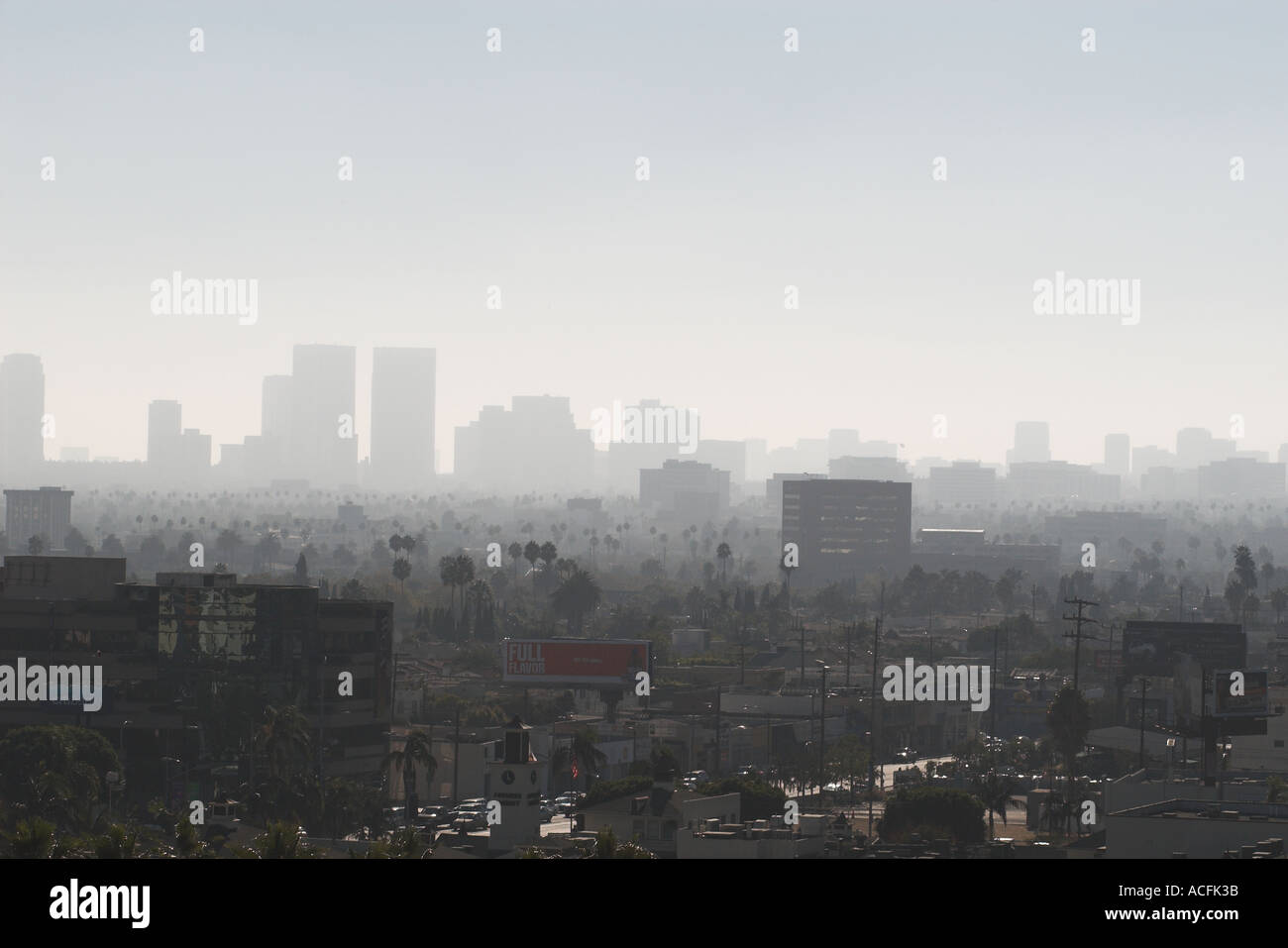 View of Los Angeles through smog Los Angeles California United States ...
