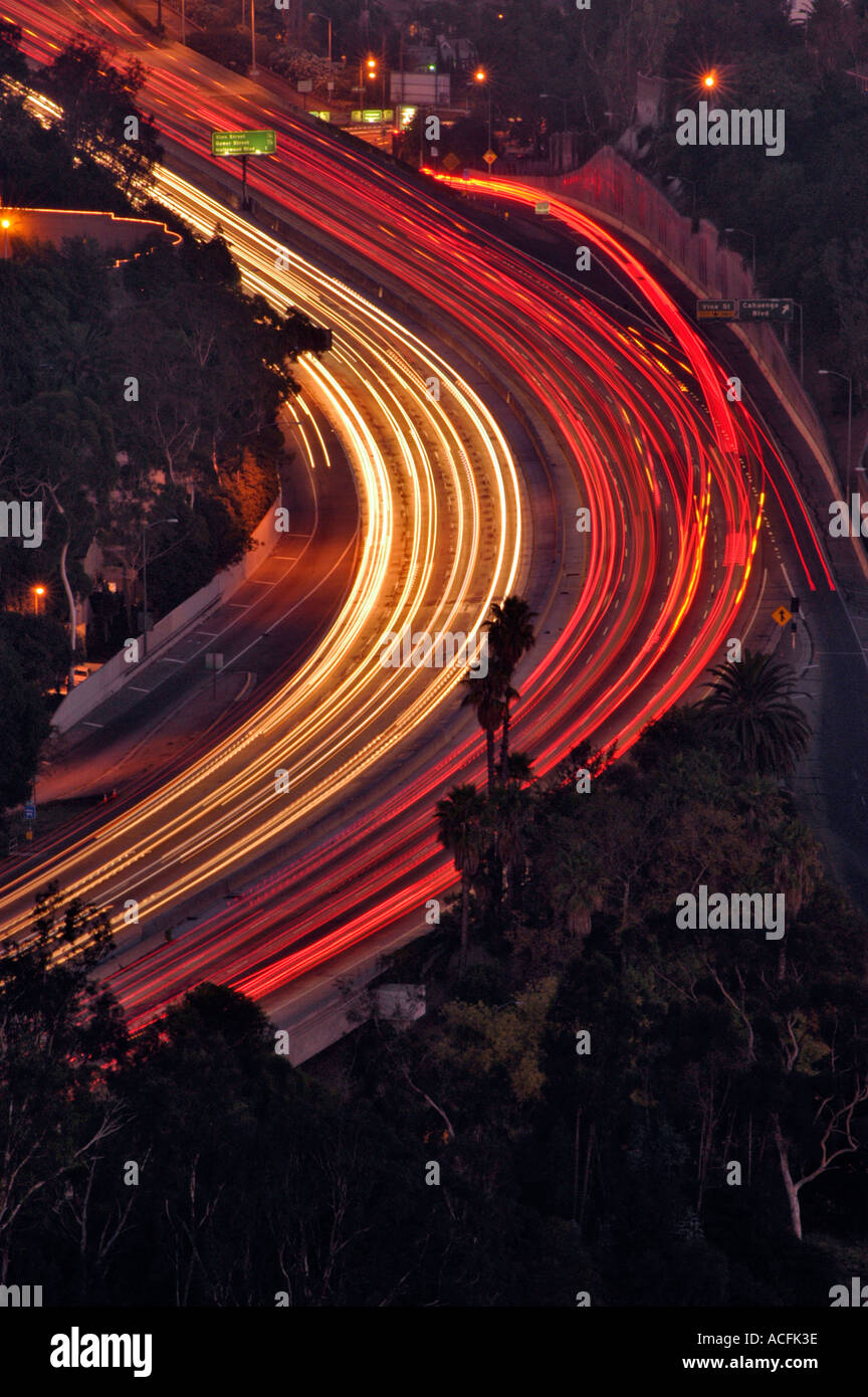 Los Angeles freeway at night Los Angeles California United States Stock ...