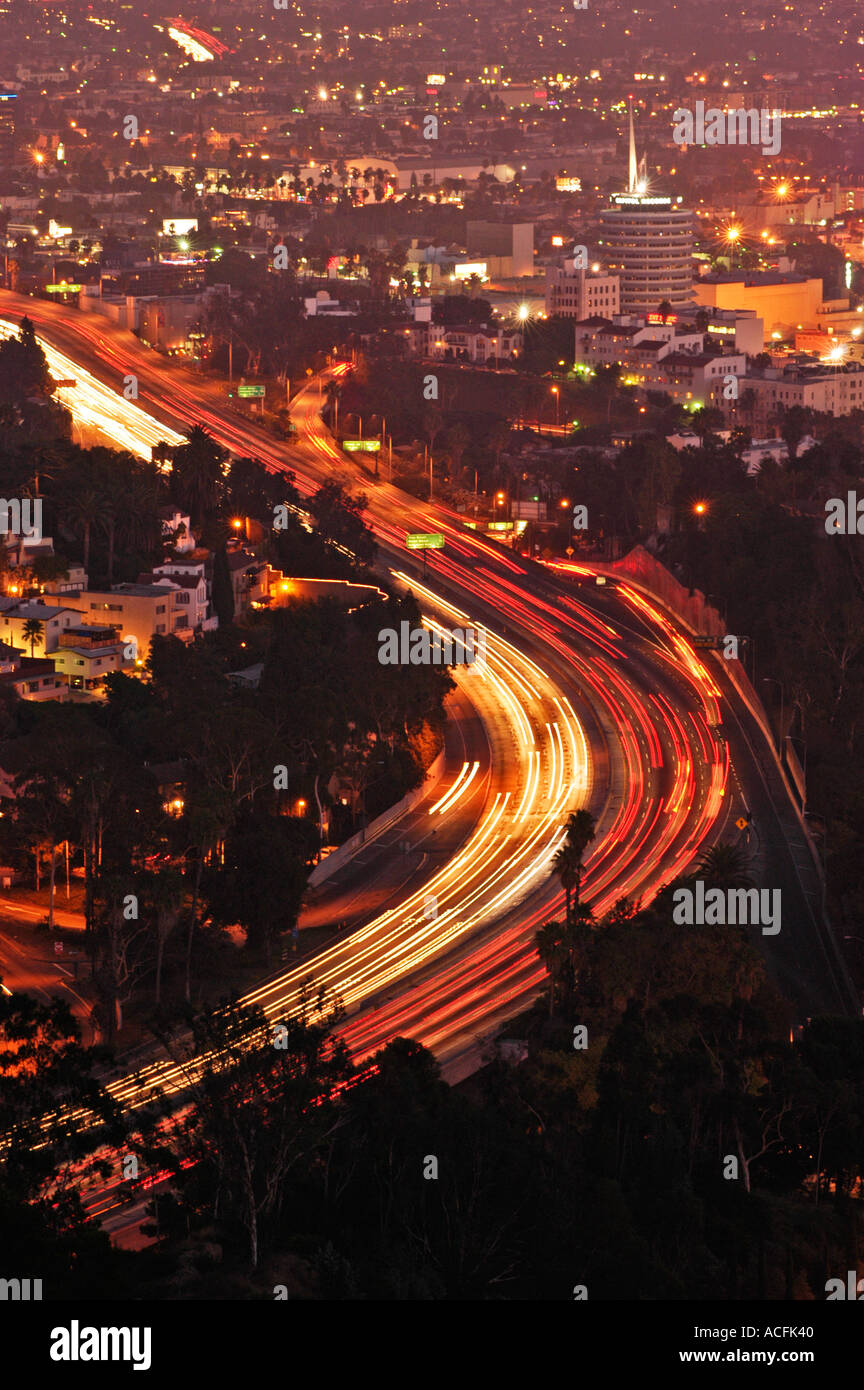 Los Angeles freeway at night Los Angeles California United States Stock ...