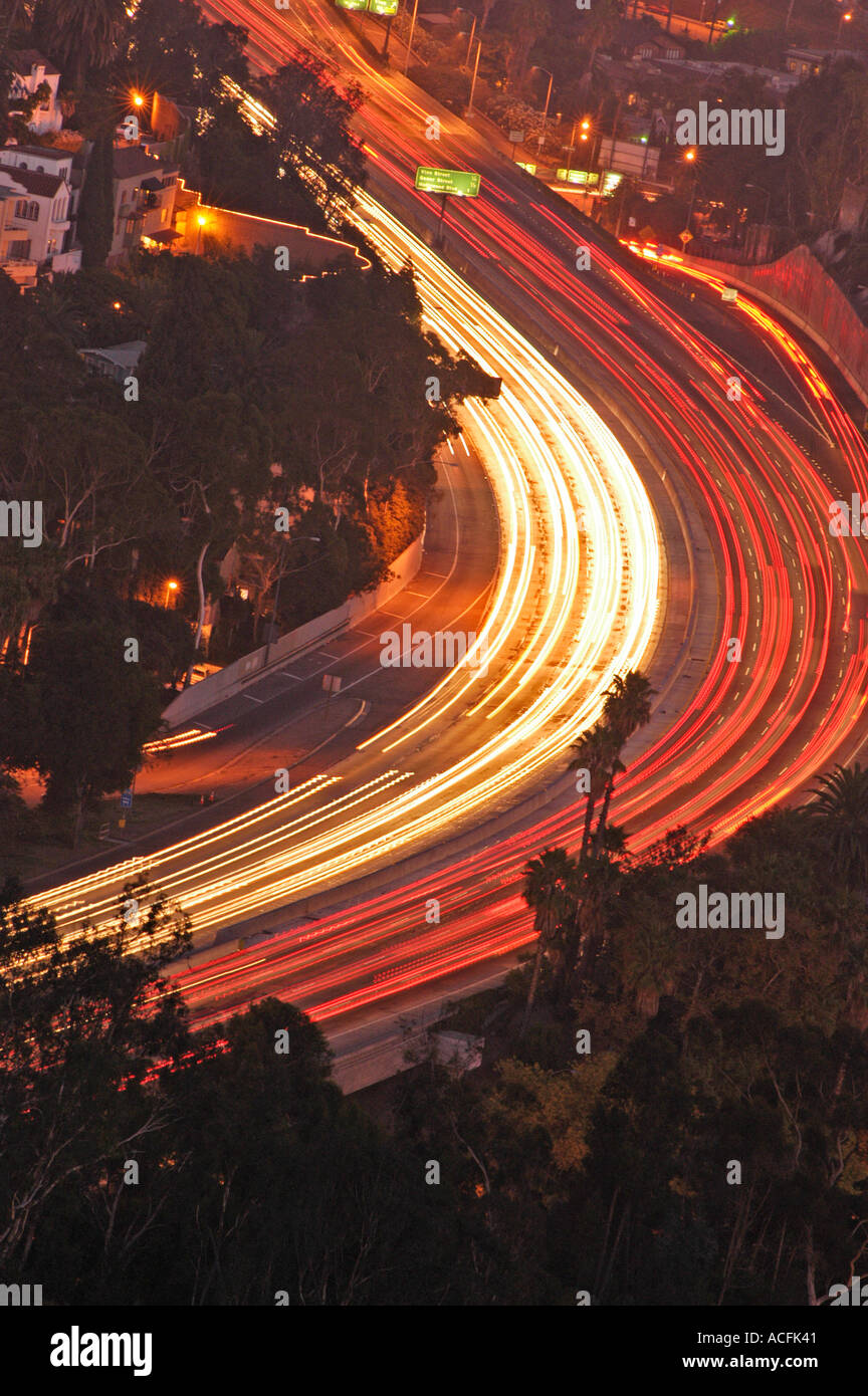 Los Angeles freeway at night Los Angeles California United States Stock ...