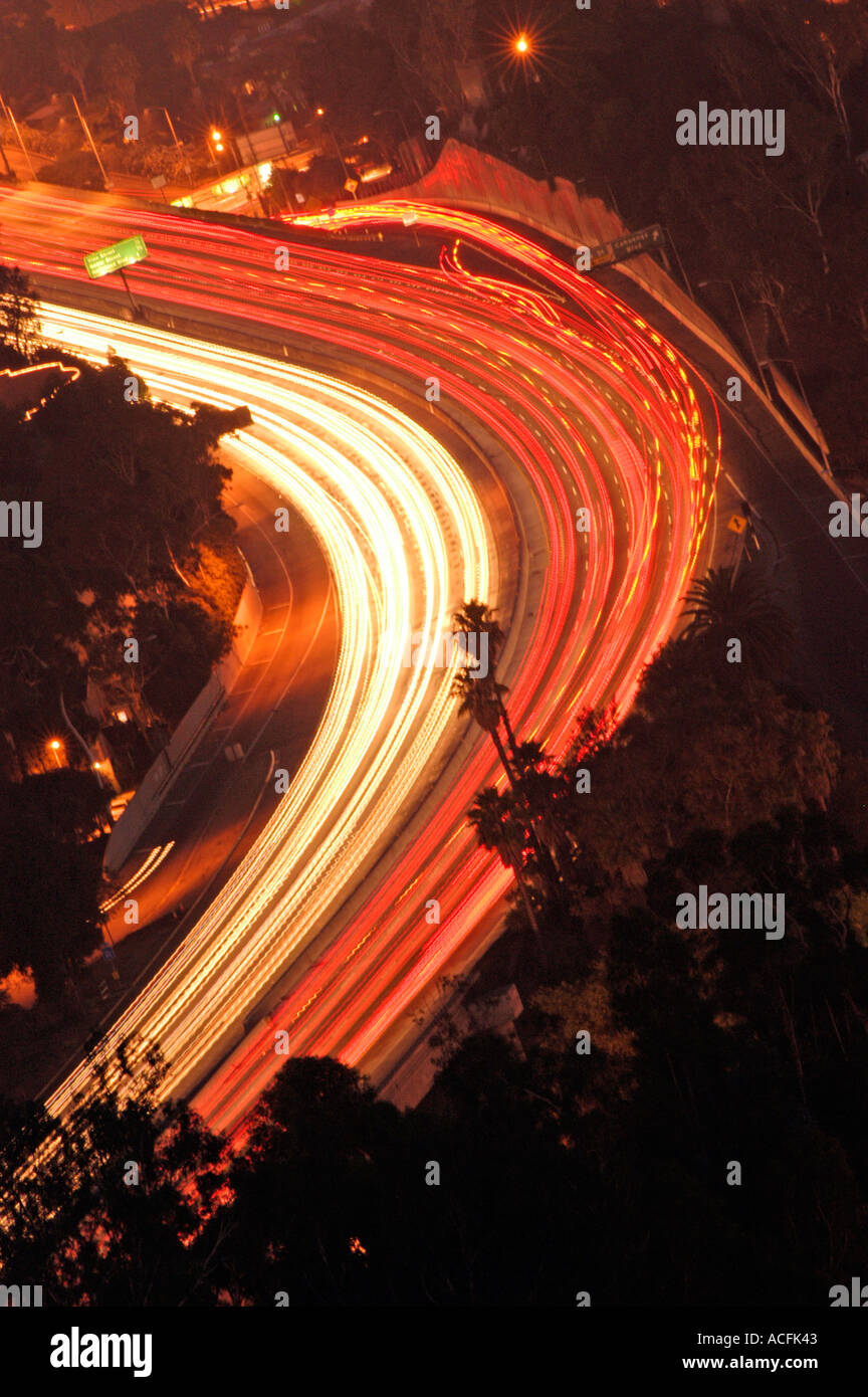 Los Angeles freeway at night Los Angeles California United States Stock ...