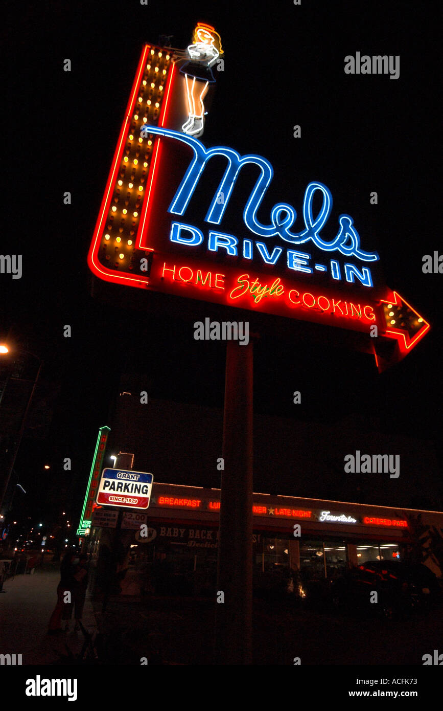 Neon sign for Mel s Drive in Los Angeles California United States Stock ...