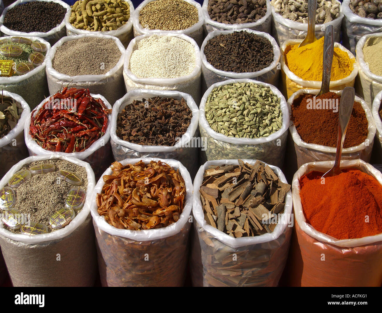 Indian spices in the Anjuna maket in the Goa state in India Stock Photo ...