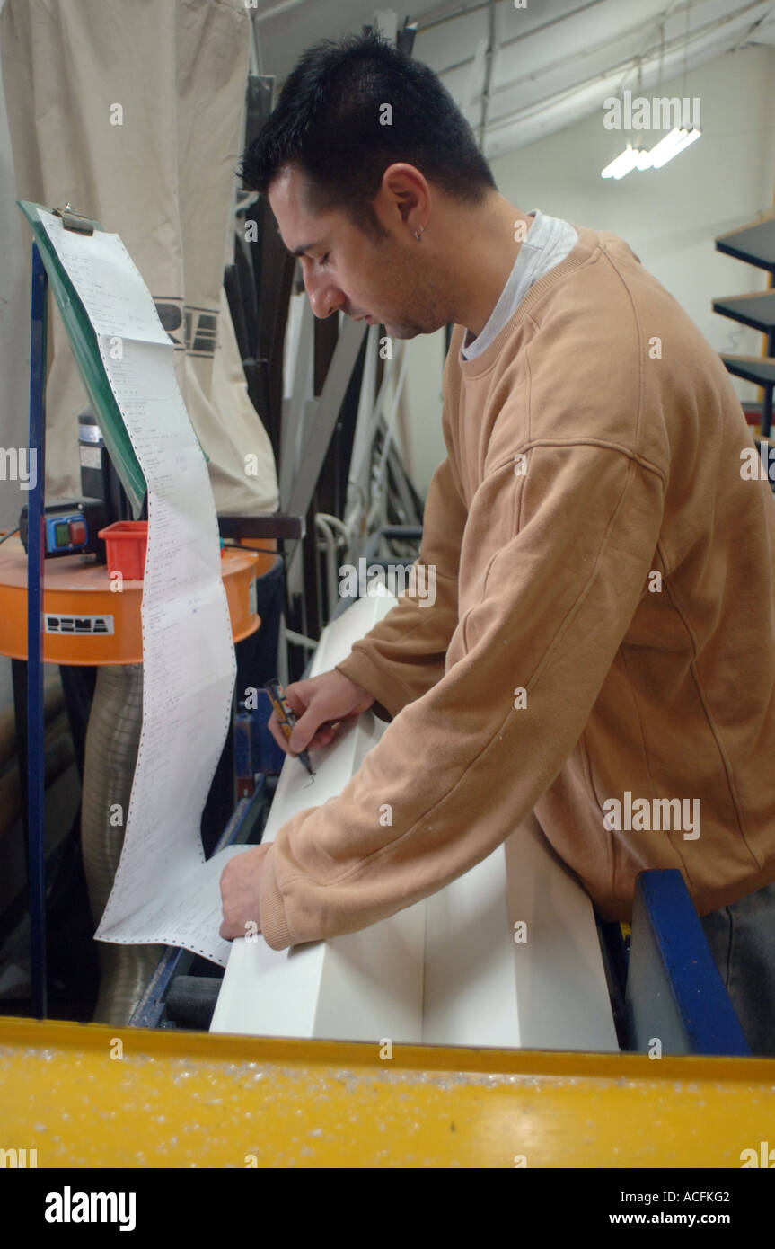 Worker assembling and manufacturing blinds at manufacturer Krakzal in ...