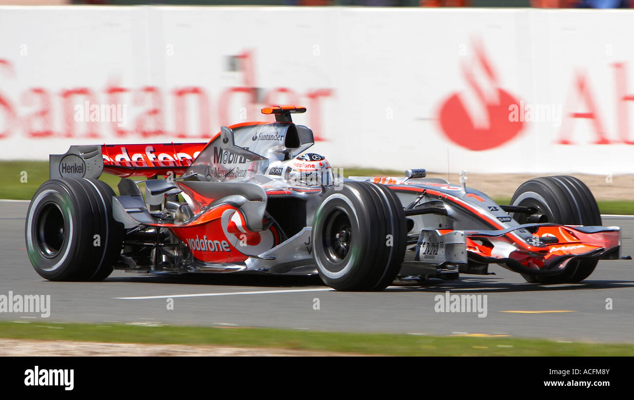 Fernando Alonso driving his McLaren Mercedes at the British Grand Prix ...