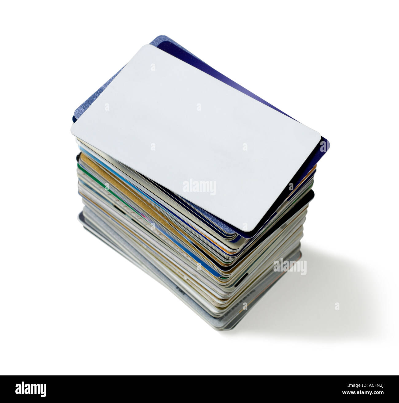 Stack of blank credit Cards elevated view Stock Photo - Alamy