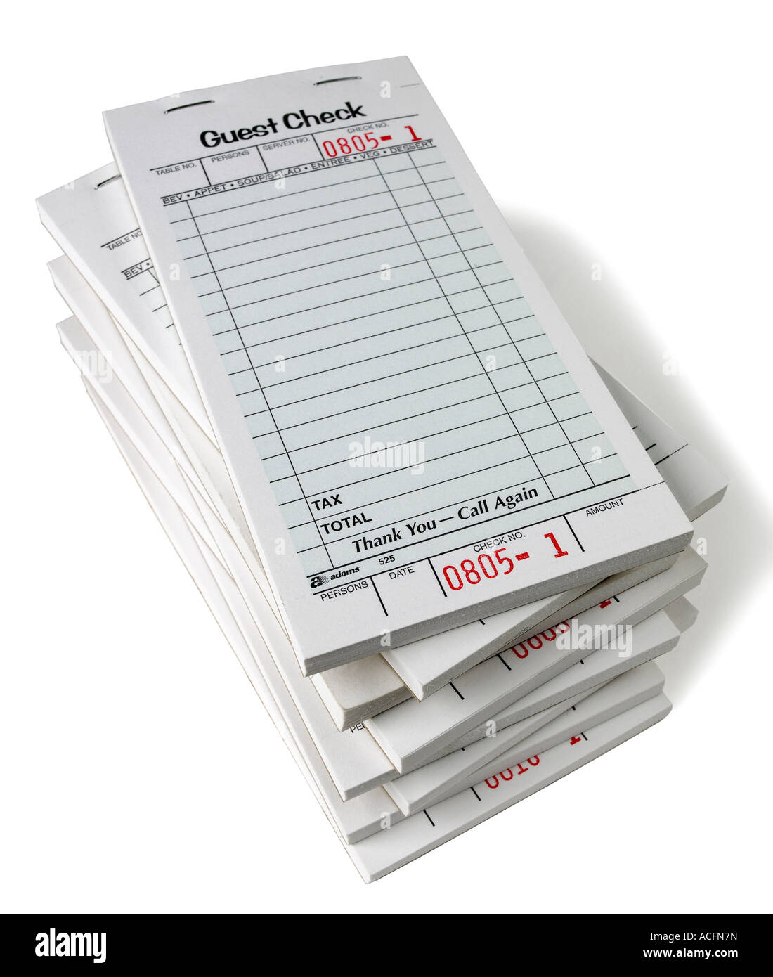 Restaurant Guest check bill Stock Photo - Alamy