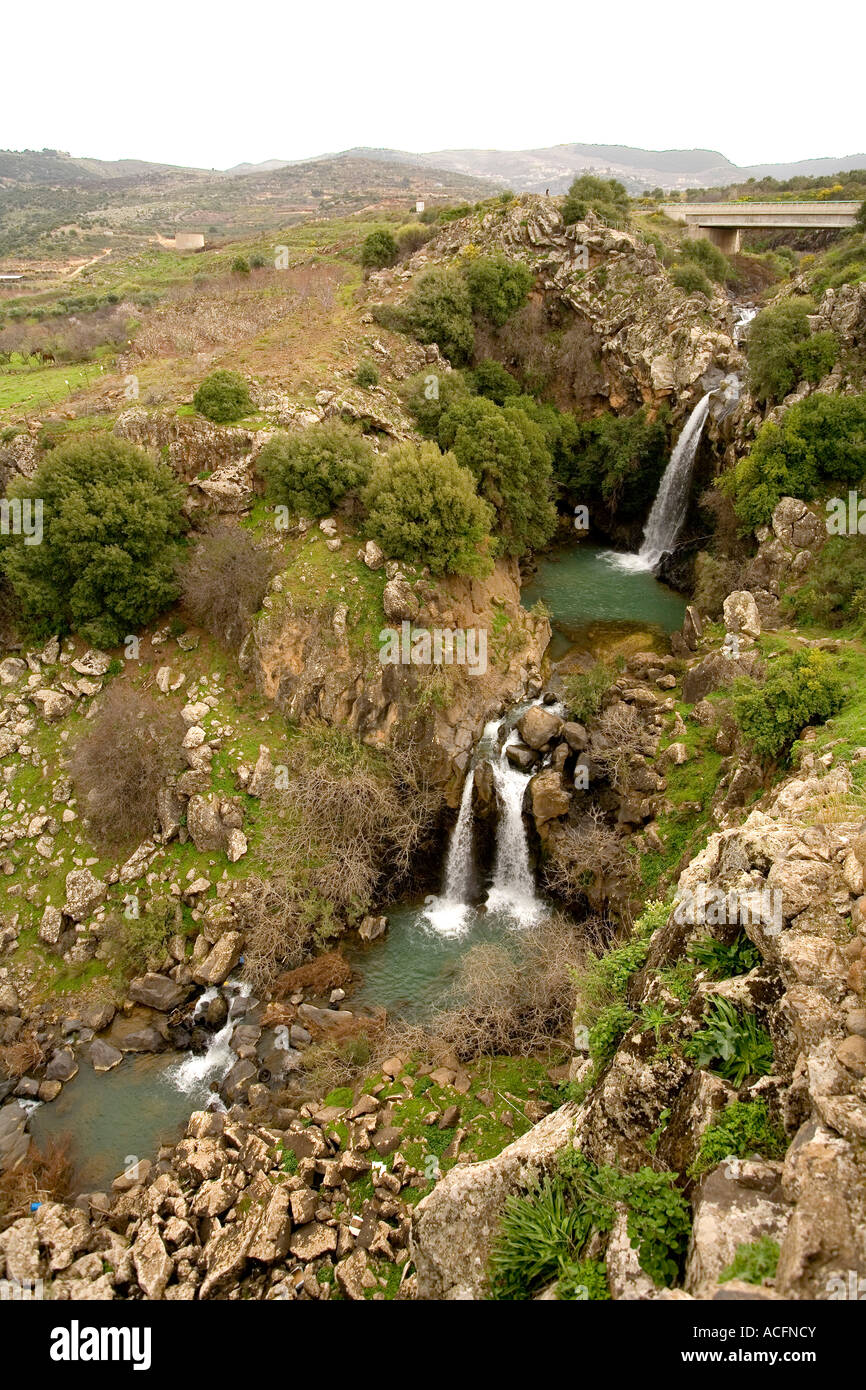 Saar waterfall in the Golan highland in Israel Stock Photo - Alamy