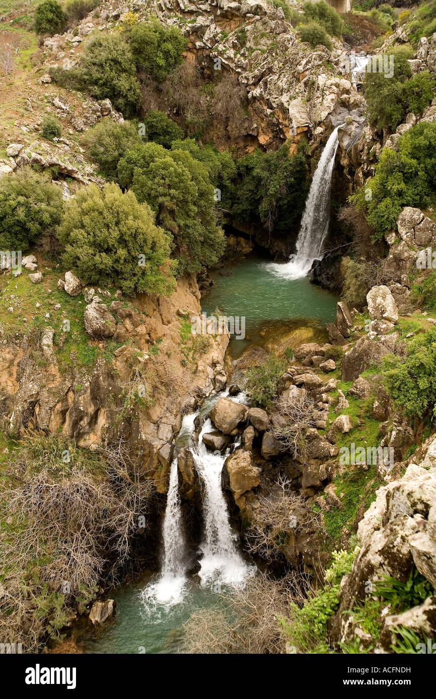 Saar waterfall in the Golan highland in Israel Stock Photo - Alamy