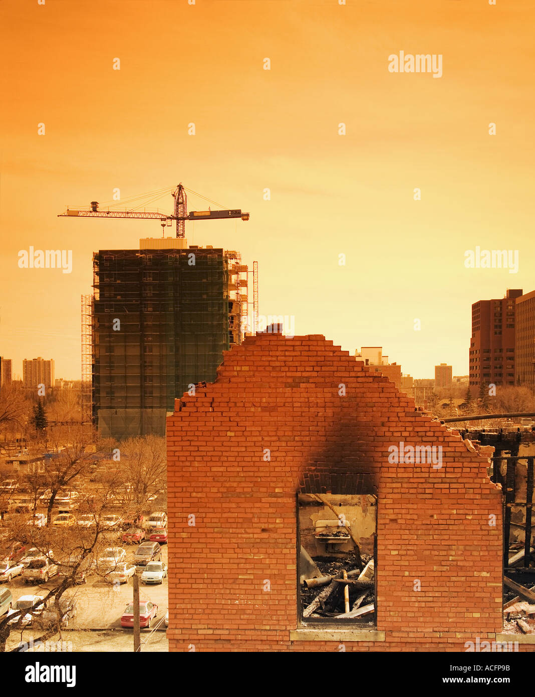 Site of a terrible fire Stock Photo - Alamy