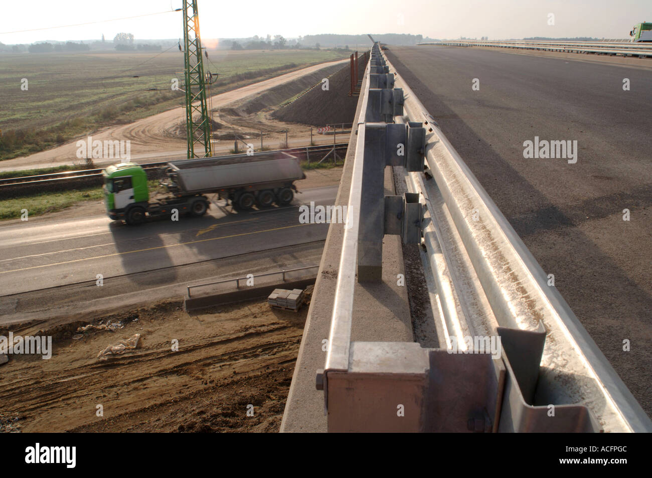 Constructing the M5 toll motorway in Hungary - a section of motorway ...