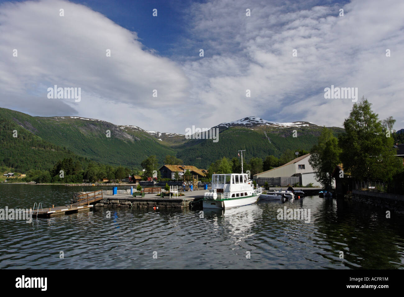 Quay at Lake Hornindal, Norway Stock Photo - Alamy