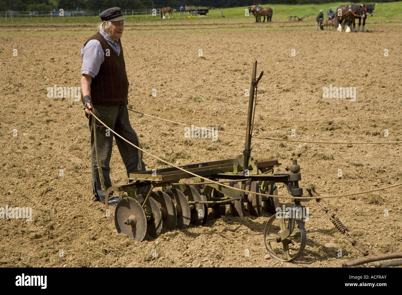 Horse Drawn Disc Harrow Stock Photo - Alamy
