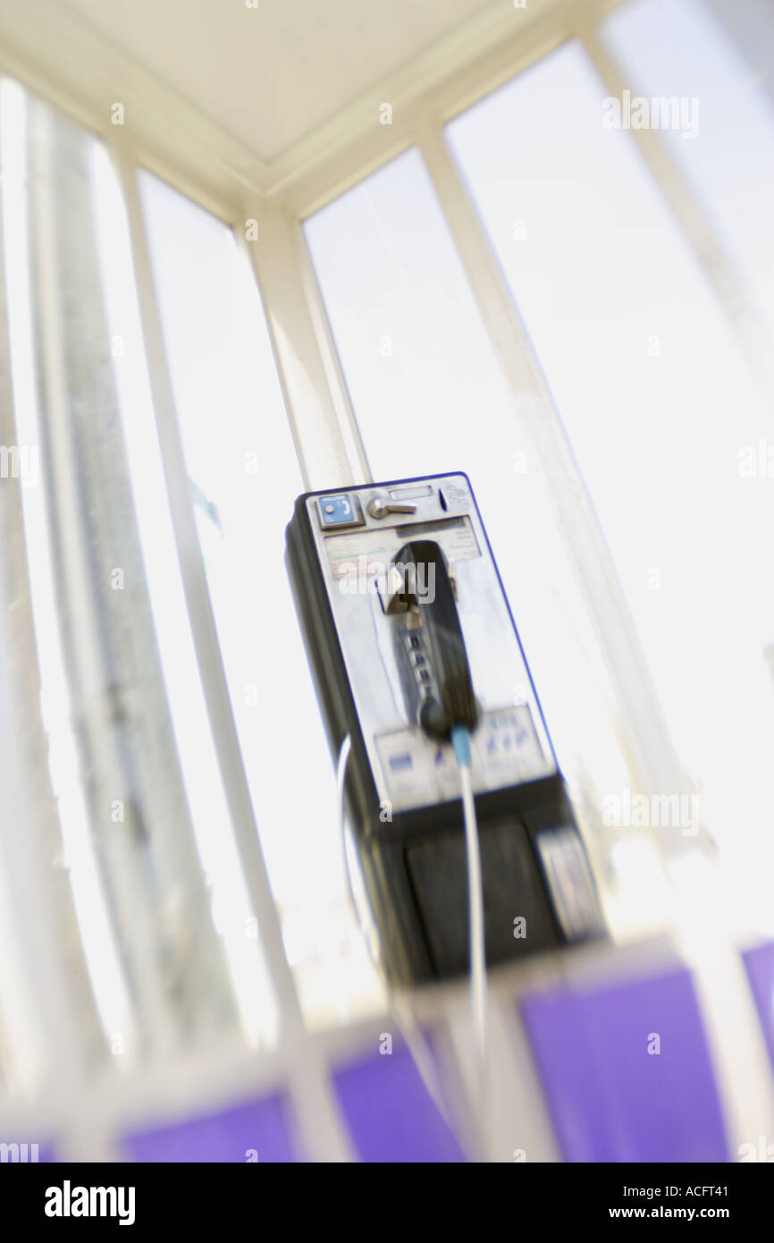 Inside a phone kiosk Stock Photo - Alamy