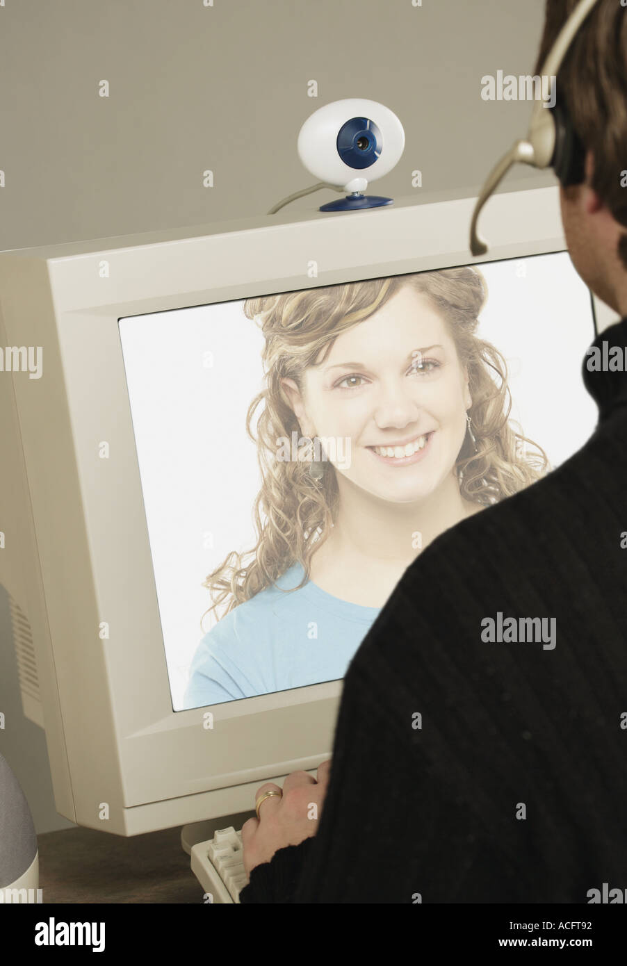 Using a webcam Stock Photo - Alamy