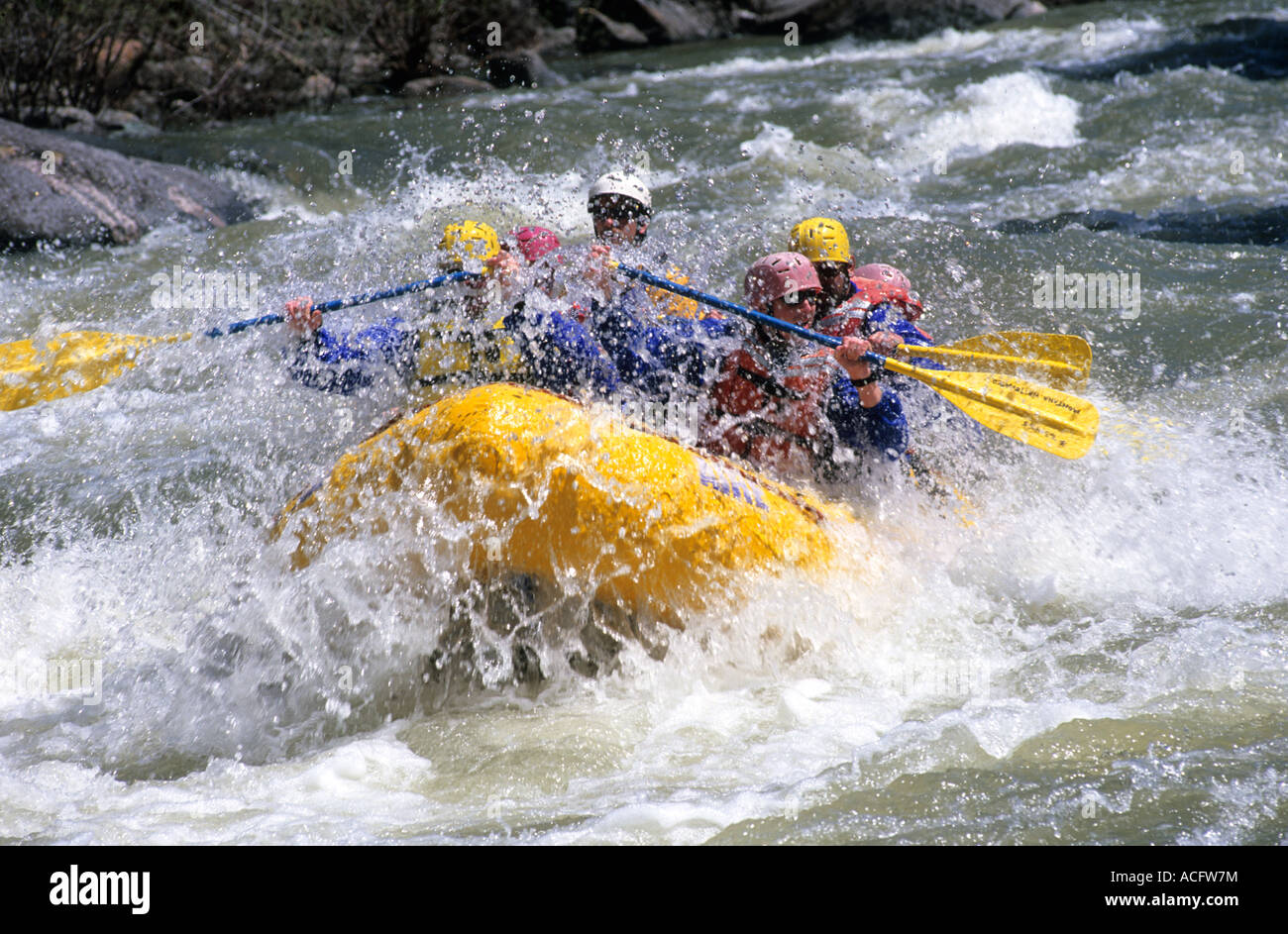 Whitewater rafting, Gallatin River, Big Sky, Montana, USA Stock Photo ...