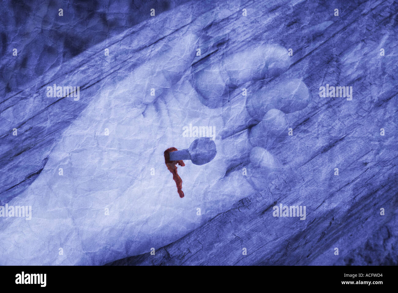 Nail in palm of hand Stock Photo - Alamy