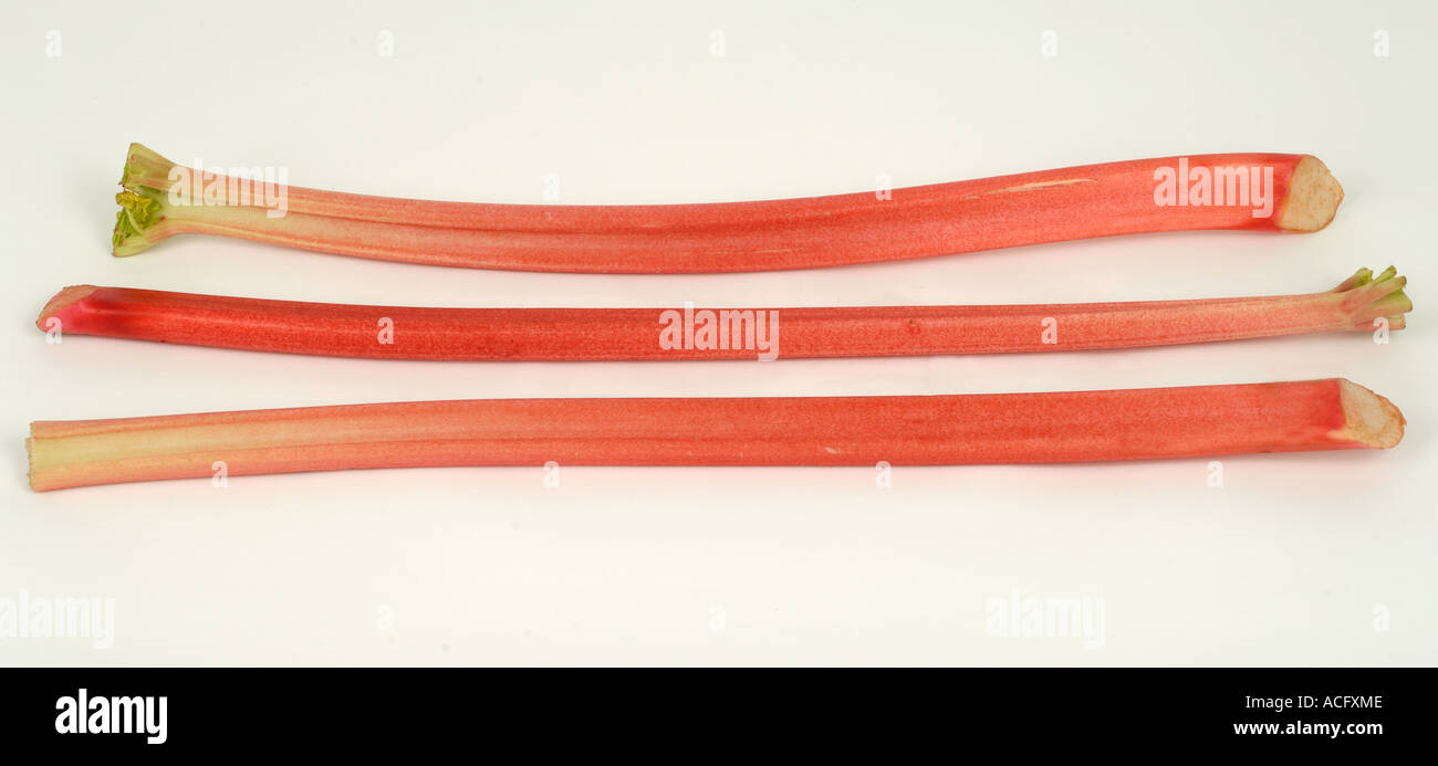 Vegetable produce typical supermarket bought rhubarb sticks Stock Photo ...