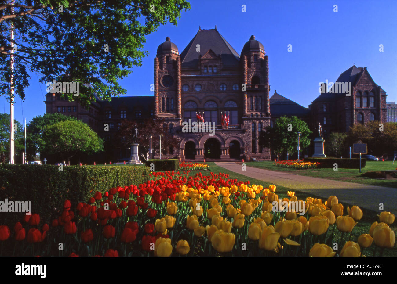 Large stone buildings and gardens Stock Photo - Alamy