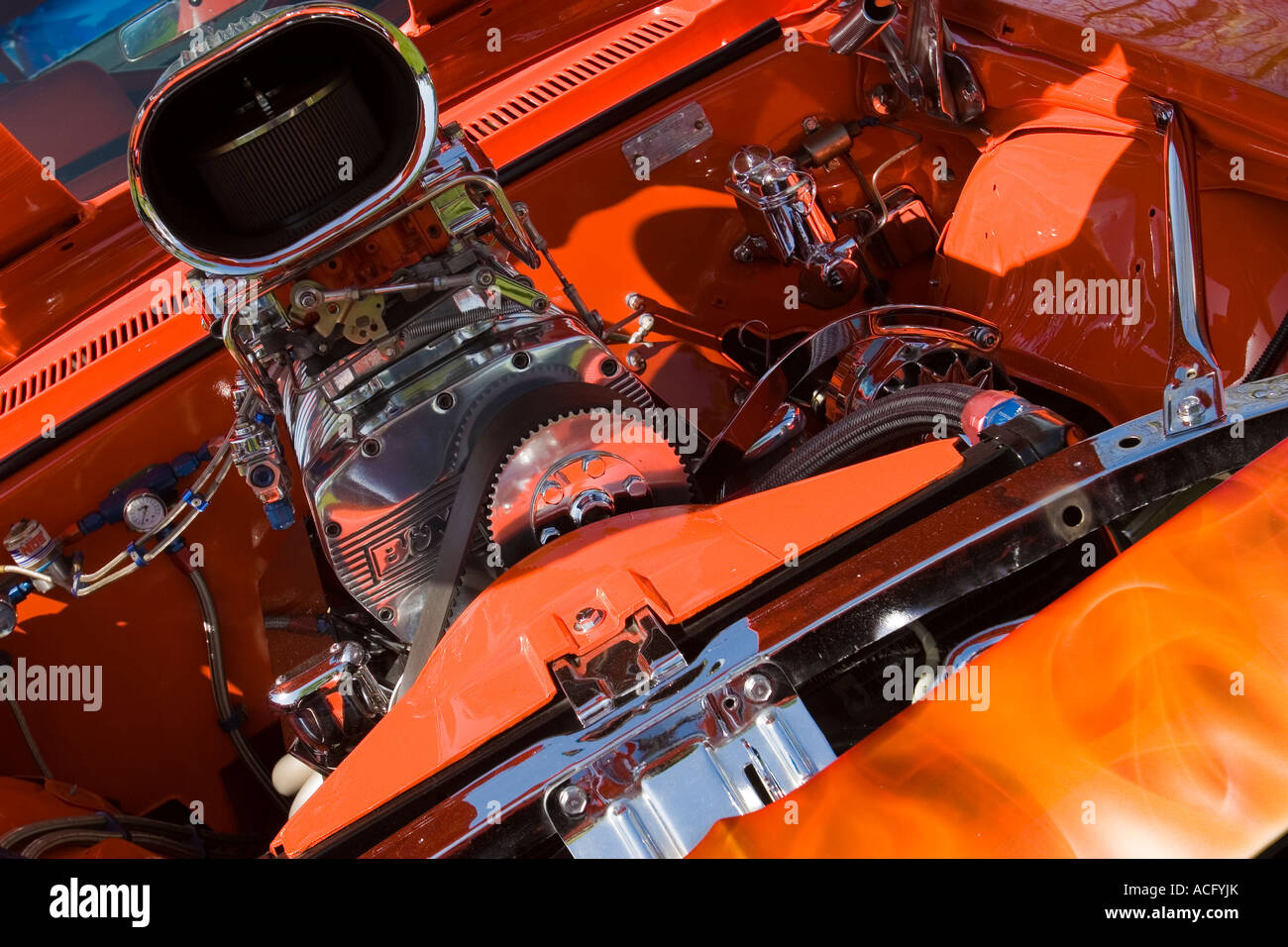 Orange Chevrolet Camaro Engines