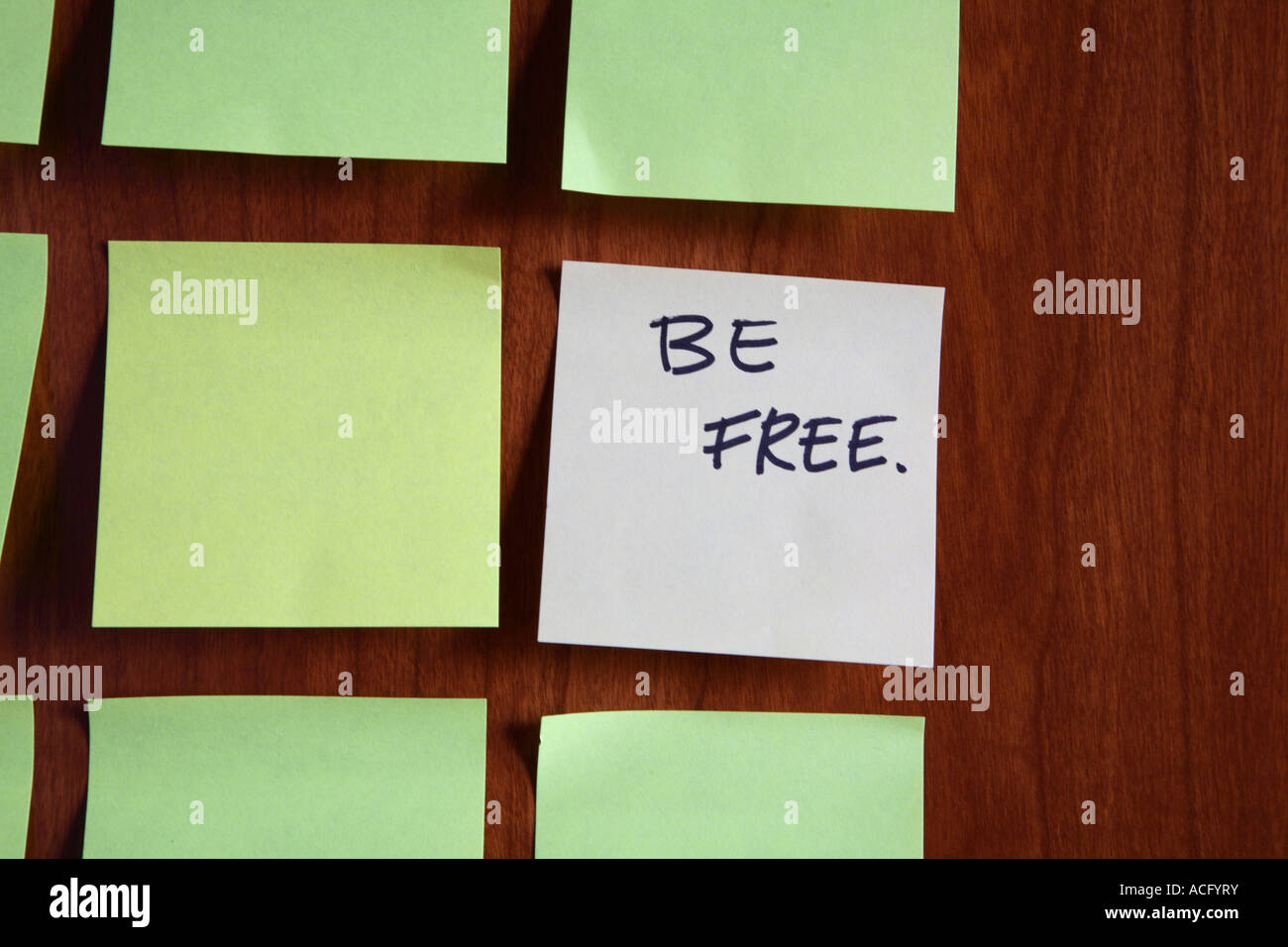be free written on a post it note memo Stock Photo - Alamy