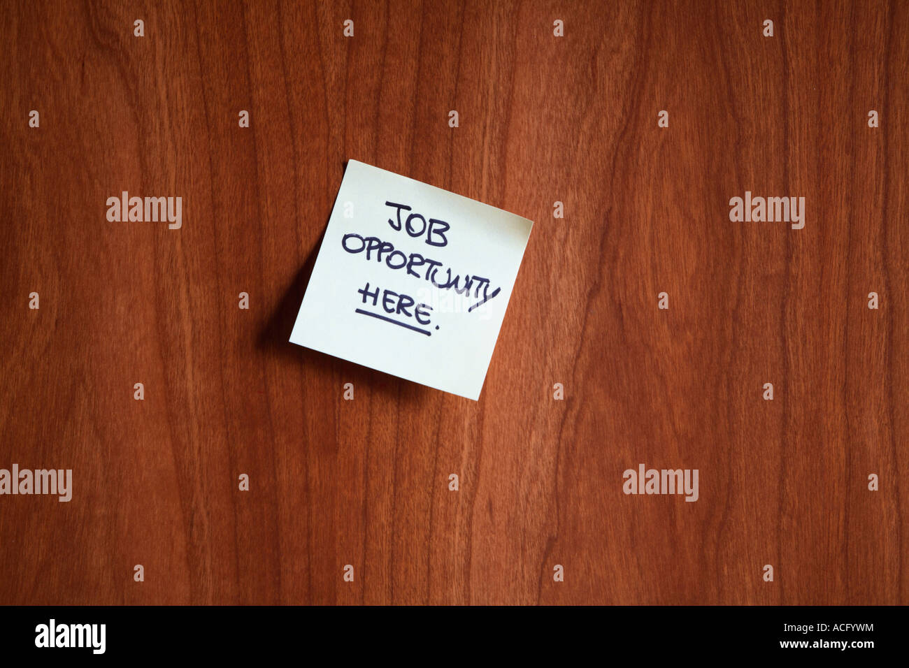 job opportunity here written on a post it note memo Stock Photo - Alamy