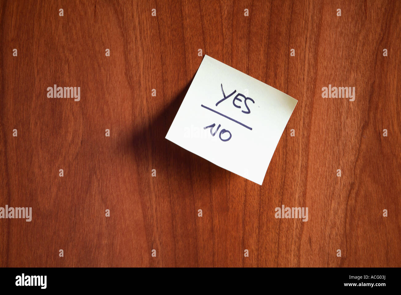 yes/no written on post it note memo Stock Photo - Alamy