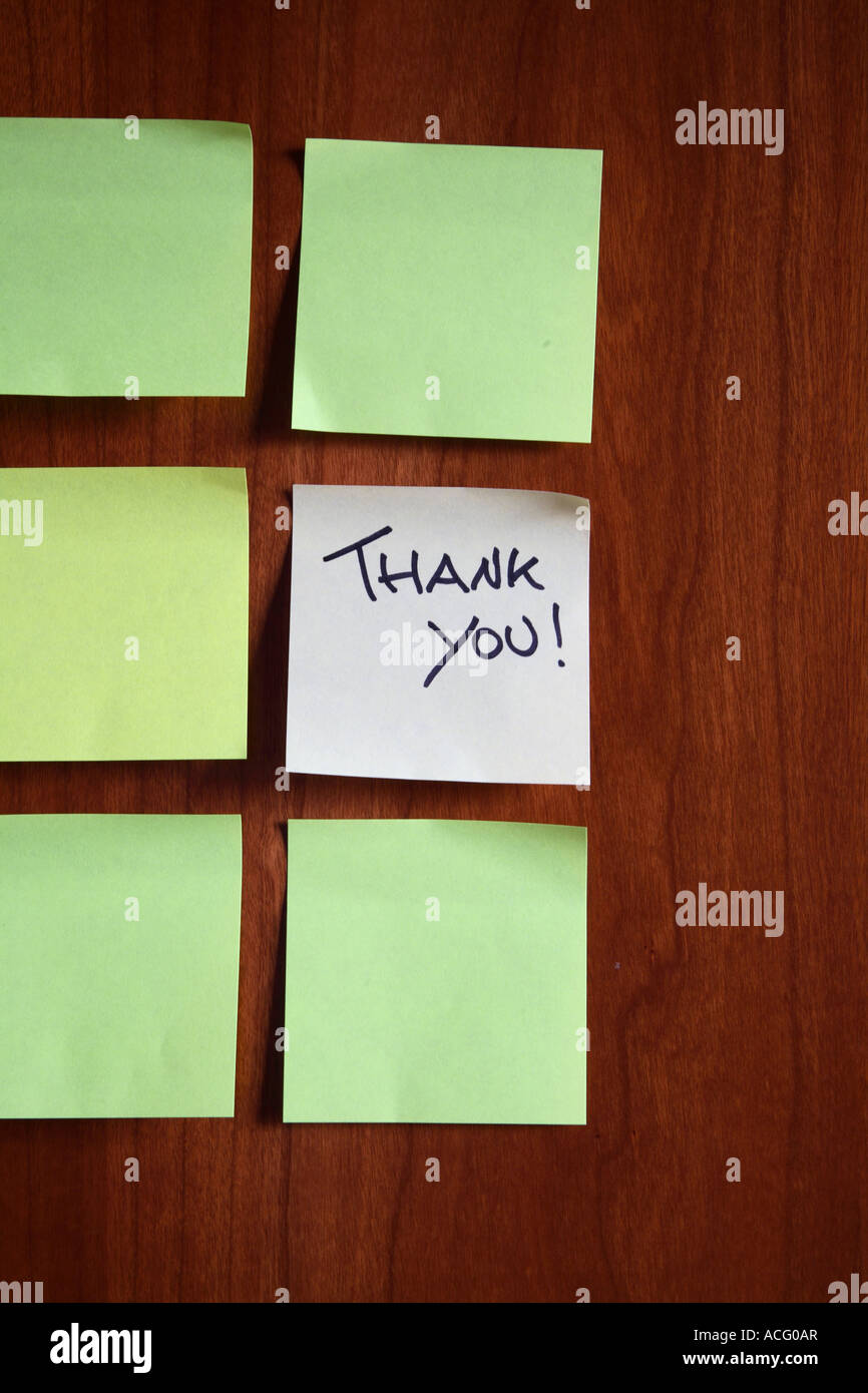 thank you ! written on a post it memo note Stock Photo - Alamy
