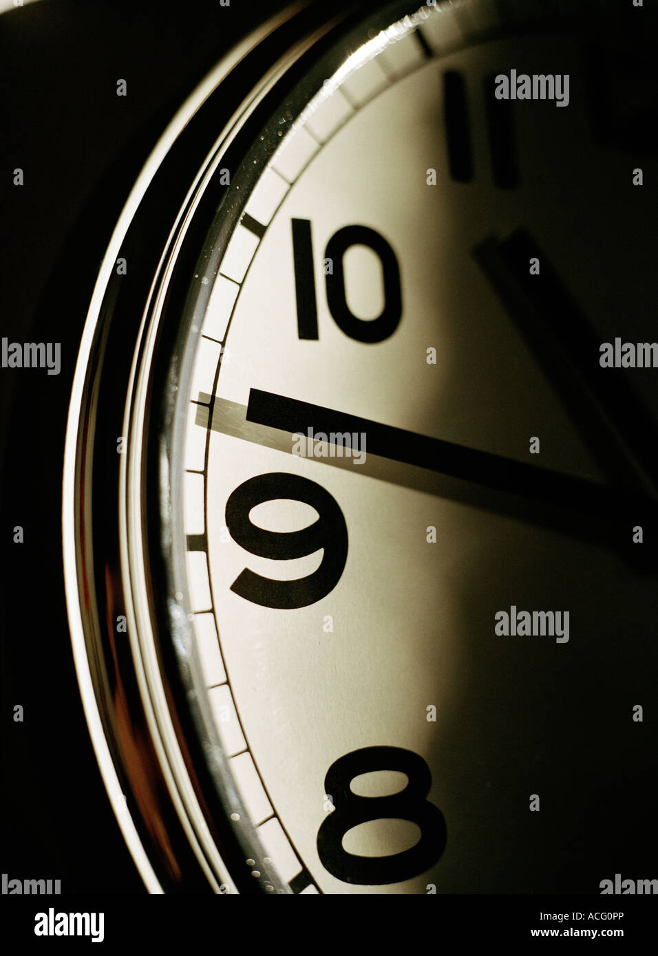 Detail of a wall clock close-up Stock Photo - Alamy