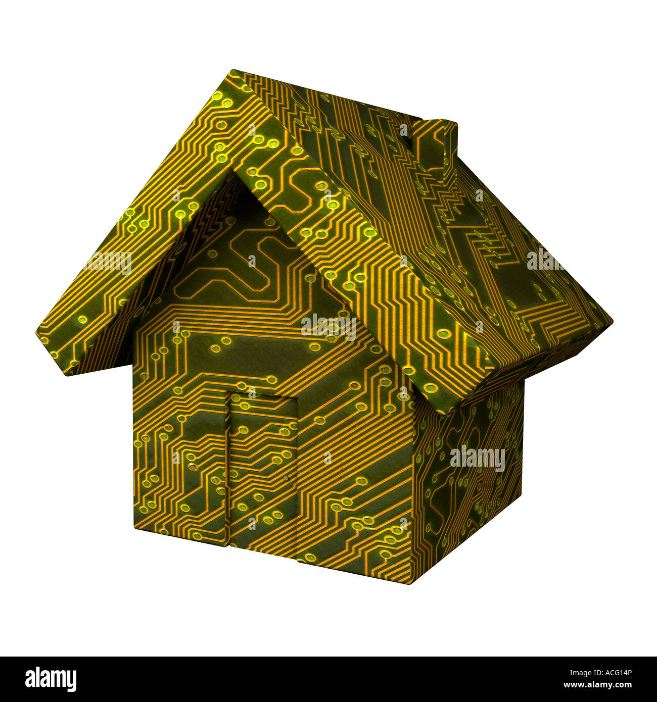 Circuit board printed on Model of house Stock Photo - Alamy