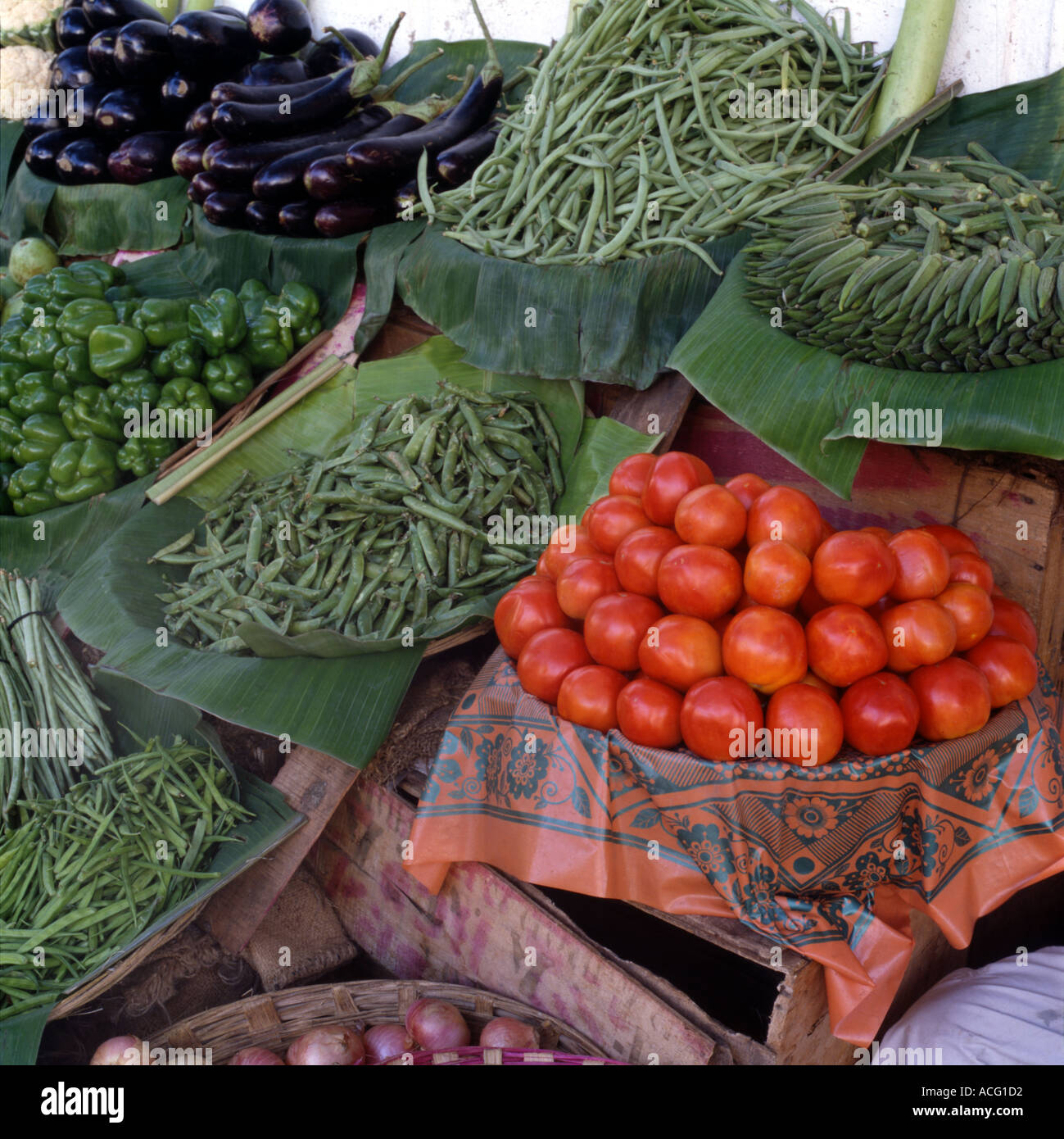Vegetable display Bombay Stock Photo - Alamy