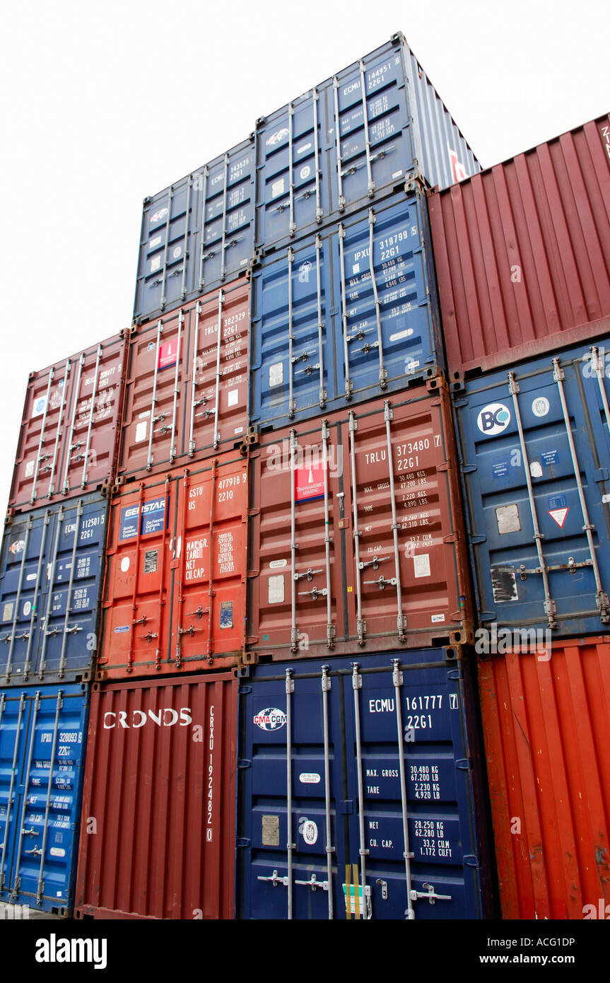 Containers on top of each other Stock Photo - Alamy