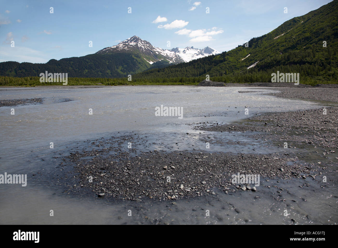 Beginning of Resurrection River runoff from Exit Glacier in Seward ...