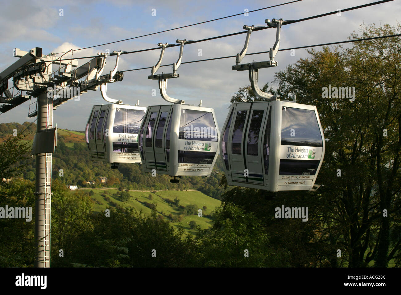 The new cable cars at the Heights of Abraham in Matlock Bath Peak ...